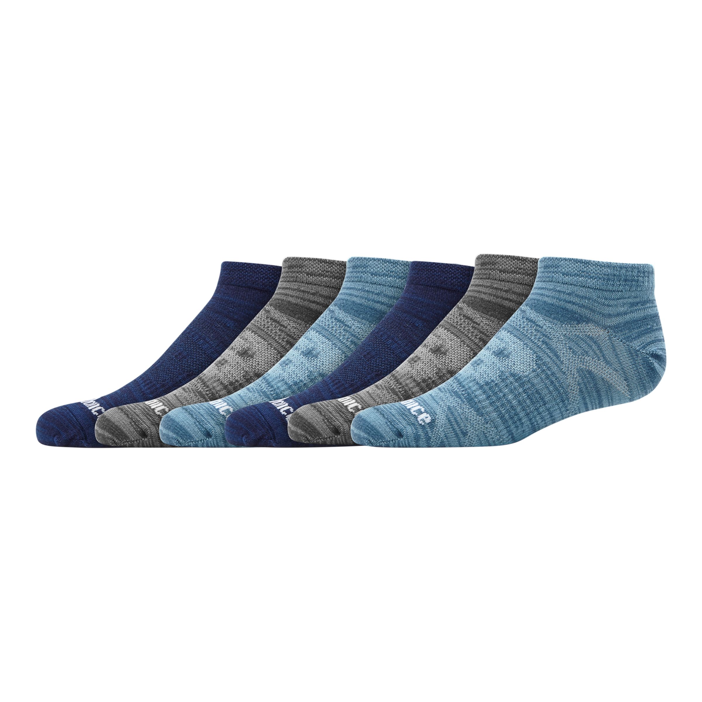 New Balance Unisex Kids Flat Knit No Show Socks 6 Pack In Blue | ModeSens